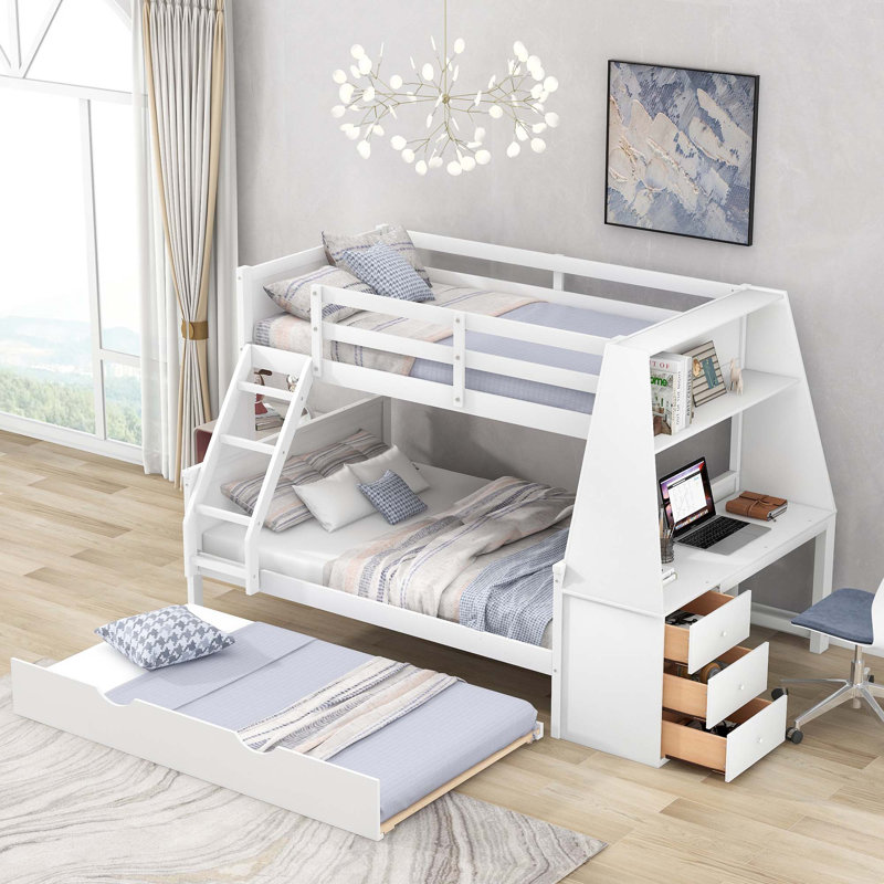 Twin over full bunk bed with trundle store